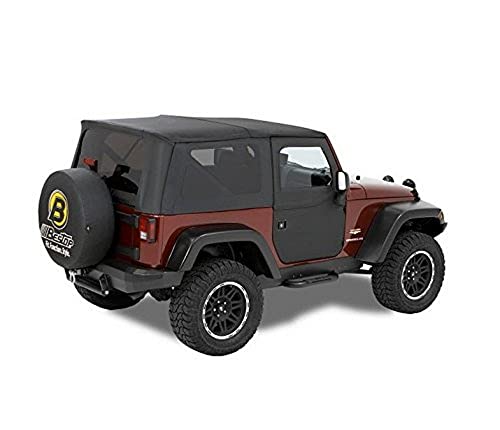 Bestop 5179835 Black Diamond 2-Piece Fabric Doors for 2007-2018 Jeep Wrangler JK-Front