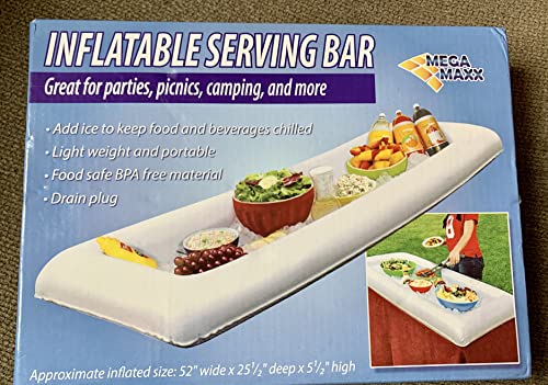 GGI 2 Pack Inflatable Serving Bar Salad Bar With Drain Plug for Picnics, Buffet, Pool Parties