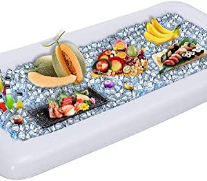 GGI 2 Pack Inflatable Serving Bar Salad Bar With Drain Plug for Picnics, Buffet, Pool Parties