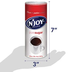 N'Joy Sugar Canister | 20 Ounce, Pack of 6 | 100% Pure Granulated Sugar| Easy Pour Lid, Bulk Size