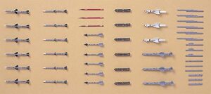 hasegawa us aircraft weapons 5 missiles and launcher set 1/72