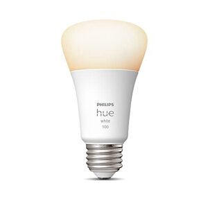 Philips Hue White A19 Medium Lumen Smart Bulb, 1100 Lumens, Bluetooth & Zigbee Compatible (Hue Hub Optional), Works with Alexa & Google Assistant, A Certified for Humans Device, 1 Bulb