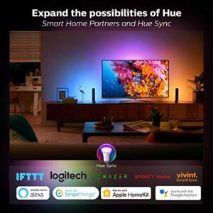 Philips Hue White and Color Ambiance A19 60W Equivalent Smart Bulb Starter Kit (Compatible with Amazon Alexa Apple HomeKit and Google Assistant)