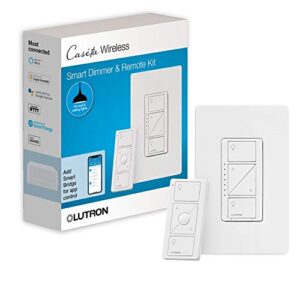 lutron caséta wireless smart lighting dimmer switch and remote kit | p-pkg1w-wh