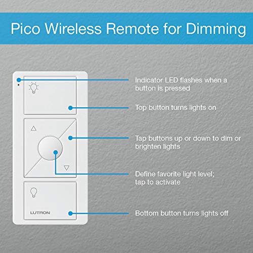 Lutron Caséta Wireless Smart Lighting Dimmer Switch and Remote Kit | P-PKG1W-WH