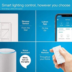 Lutron Caséta Wireless Smart Lighting Dimmer Switch and Remote Kit | P-PKG1W-WH