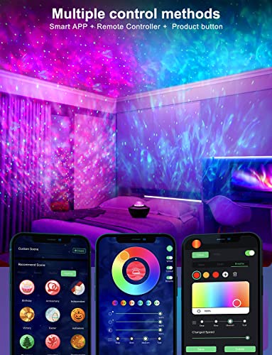 Star Projector Galaxy Night Light Projector, with Remote Control&Music Speaker, Voice Control&Timer, Starry Light Projector for Baby Kids Adults Bedroom/Decoration/Birthday/Party