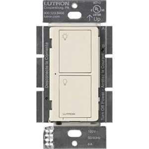 lutron caséta wireless smart lighting switch for all bulb types or fans | pd-6ans-la | light almond