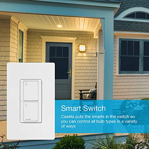 Lutron Caséta Wireless Smart Lighting Switch for All Bulb Types or Fans | PD-6ANS-LA | Light Almond