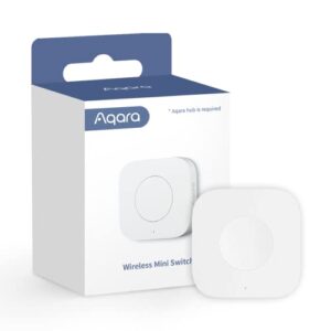 aqara wireless mini switch, requires aqara hub, zigbee connection, versatile 3-way control button for smart home devices, compatible with apple homekit, works with ifttt