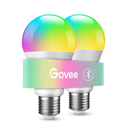 Govee LED Light Bulb Dimmable, Music Sync Color Changing Light Bulbs, A19 7W 60W Equivalent, No Hub Required Multicolor Bluetooth Light Bulbs with App Control for Party Home (Don't Support WiFi/Alexa)