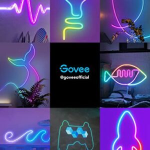 Govee Neon Rope Lights, RGBIC Rope Lights with Music Sync, DIY Design, Works with Alexa, Google Assistant, Gaming Lights, 10ft LED Strip Lights for Bedroom Living Room Decor (Not Support 5G WiFi)