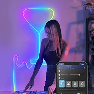 Govee Neon Rope Lights, RGBIC Rope Lights with Music Sync, DIY Design, Works with Alexa, Google Assistant, Gaming Lights, 10ft LED Strip Lights for Bedroom Living Room Decor (Not Support 5G WiFi)