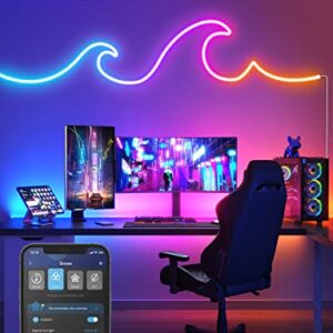 Govee Neon Rope Lights, RGBIC Rope Lights with Music Sync, DIY Design, Works with Alexa, Google Assistant, Gaming Lights, 10ft LED Strip Lights for Bedroom Living Room Decor (Not Support 5G WiFi)