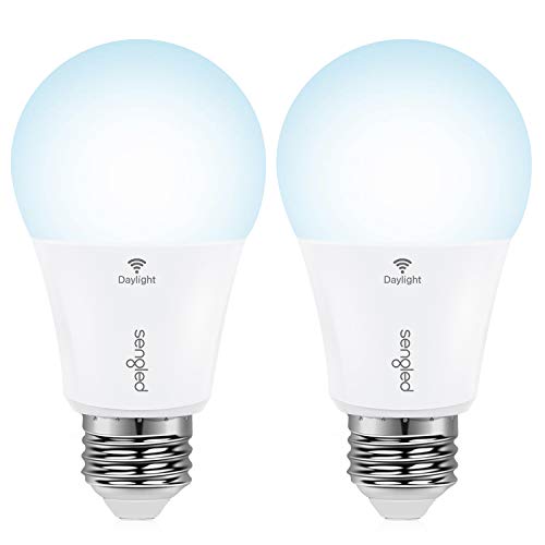 Sengled Smart Light Bulbs, WiFi Light Bulbs No Hub Required, Smart Bulbs That Work with Alexa, Google Home, Smart LED Light A19 Daylight (5000K), 800LM 60W Equivalent, 2 Pack