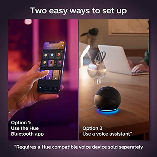 Philips Hue White and Color Ambiance Medium Lumen (75W) Smart Button Starter Kit, Hub Included, 16 Millions Colors, Works with Amazon Alexa, Google Assistant, Apple HomeKit (New Version)