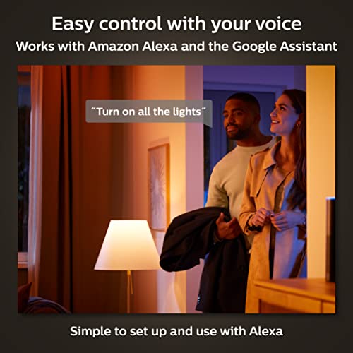 Philips Hue White and Color Ambiance Medium Lumen (75W) Smart Button Starter Kit, Hub Included, 16 Millions Colors, Works with Amazon Alexa, Google Assistant, Apple HomeKit (New Version)