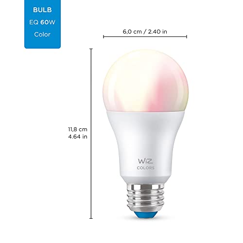 WiZ Connected Color 60W A19 Smart WiFi Light Bulb, 16 Million Colors, Compatible with Alexa and Google Home Assistant, No Hub Required, 1 Bulb