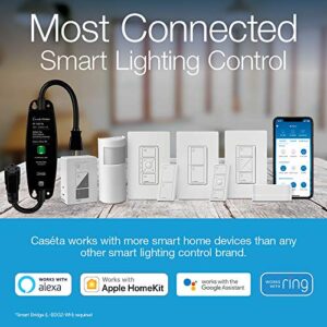 Lutron Caseta Switch & Remote-Wireless Control | 3-Way Switch | Compatible with Alexa, Apple HomeKit, and the Google Assistant | P-PKG1WS-WH | White