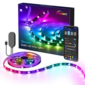 govee rgbic tv led backlight, led lights for tv with app control, music sync, scene modes, 6.56ft rgbic color changing strip lights for 30-50 inch tvs, usb powered