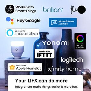 LIFX Color, A19 1100 lumens, Wi-Fi Smart LED Light Bulb, Billions of Colors and Whites, No bridge required, Works with Alexa, Hey Google, HomeKit and Siri, Multicolor