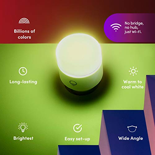 LIFX Color, A19 1100 lumens, Wi-Fi Smart LED Light Bulb, Billions of Colors and Whites, No bridge required, Works with Alexa, Hey Google, HomeKit and Siri, Multicolor