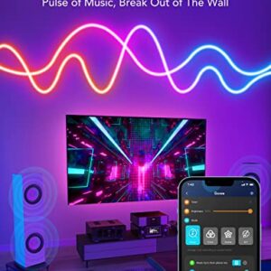 Govee Neon Rope Lights RGBIC, 16.4ft LED Strip Lights Music Sync, Customizable DIY Design, Works with Alexa Google Assistant, Personalized Neon Lights for Gaming Room Wall Decor (Not Support 5G WiFi)