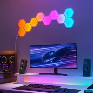 Govee Glide Hexa Light Panels, RGBIC LED Hexagon Wall Lights, Wi-Fi Smart Home Decor Creative Lights with Music Sync, Works with Alexa Google Assistant for Living Room, Bedroom, Gaming Rooms,10 Pack