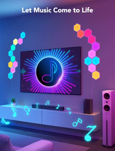 Govee Glide Hexa Light Panels, RGBIC LED Hexagon Wall Lights, Wi-Fi Smart Home Decor Creative Lights with Music Sync, Works with Alexa Google Assistant for Living Room, Bedroom, Gaming Rooms,10 Pack