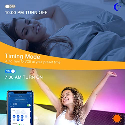 VOLIVO Smart Bluetooth Led Lights 50ft, App Controlled Music Sync Led Light Strips with Remote, 5050 RGB Color Changing Led Lights Strip for Bedroom, Home, TV, Kitchen