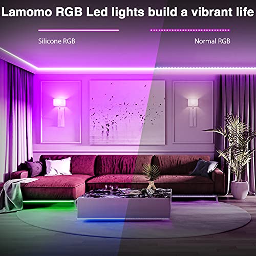 12v RGB Led Light Strip,Flexible Led Strip Lights IP65 Waterproof Cuttable Led Neon Flex Alexa WiFi Compatible Silicone 16.4ft Color Changing Bluetooth Phone App Control with Remote for Party DIY