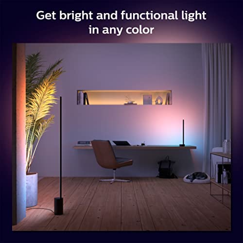 Philips Hue Gradient Signe Floor Lamp, Compatible with Alexa, Apple HomeKit and Google Assistant, Black