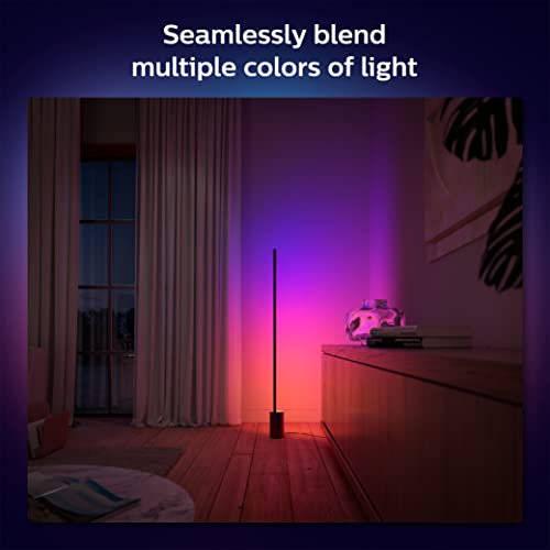 Philips Hue Gradient Signe Floor Lamp, Compatible with Alexa, Apple HomeKit and Google Assistant, Black