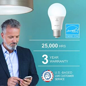 Sengled Smart Light Bulbs, WiFi Light Bulbs, Alexa Light Bulb, Smart Bulbs that Work with Alexa & Google Assistant, A19 Daylight (5000K) No Hub Required, 800LM 60W Equivalent High CRI>90, 2 Pack