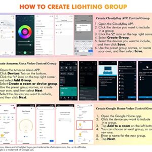 CLOUDY BAY [6 Pack] 4inch Smart WiFi LED Recessed Lights,RGBCW Color Changing Recessed Lighting,Compatible with Alexa and Google Home Assistant,No Hub Required,10W 2700K-6500K,CRI90+ Wet Location