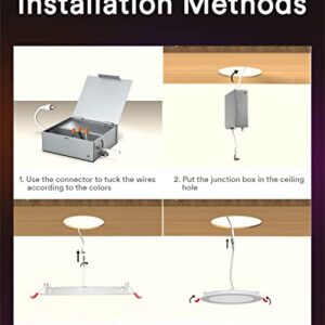 Lumary Recessed Lighting Slim 6 Inch Smart LED Recessed Lights 13W 1100LM WiFi Bluetooth LED Retrofit Downlight with Junction Box Work with Alexa/Google Assistant(6inch-4PCS)