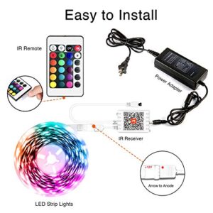 dalattin Smart Led Strip Lights WiFi 25ft Compatible with Alexa Led Lights Music Sync 5050 16 Million Colors Changing Phone APP and 24 Key Remote for Home,Kitchen,TV,Party