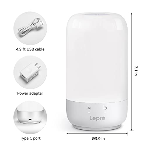 Lepro Smart Table Lamp, Dimmable LED Touch Lamp Compatible with Alexa and Google Assistant, Tunable Warm White Bedside Night Light, RGB Color Changing Ambient lamp for Bedroom, Silver, 2.4 GHz Wifi