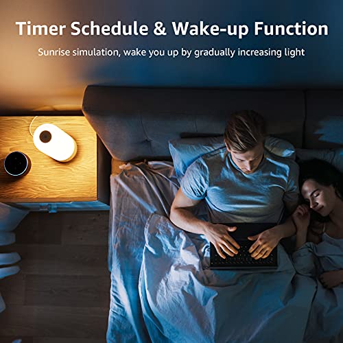 Lepro Smart Table Lamp, Dimmable LED Touch Lamp Compatible with Alexa and Google Assistant, Tunable Warm White Bedside Night Light, RGB Color Changing Ambient lamp for Bedroom, Silver, 2.4 GHz Wifi