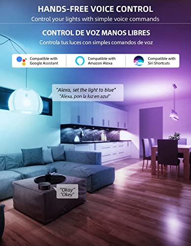 OHLUX Smart WiFi & Bluetooth Alexa Light Bulbs, 10W (100W Equivalent) Color Changing Light Bulbs with Music Sync, Work with Alexa Google Home Siri, A19 E26 900LM 4Pack