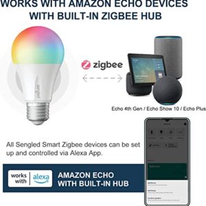 Sengled Zigbee Smart Light Bulbs, Smart Hub Required, Works with SmartThings and Echo with Built-in Hub, Voice Control with Alexa and Google Home, Color Changing 60W Eqv. A19 Alexa Light Bulb, 6 Pack