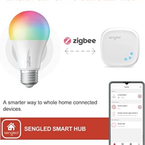 Sengled Zigbee Smart Light Bulbs, Smart Hub Required, Works with SmartThings and Echo with Built-in Hub, Voice Control with Alexa and Google Home, Color Changing 60W Eqv. A19 Alexa Light Bulb, 6 Pack