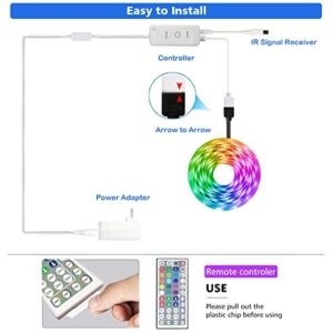 Led Lights for Bedroom, L8star 50ft Rgb Led Strip Lights with Bluetooth and Remote Control Sync to Music