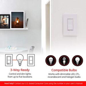 Enbrighten 43080 Zigbee Light QuickFit and SimpleWire, Pairs Directly with Echo Studio/Show 10/Plus 1st & 2nd Gen, Paddle Smart dimmer, White & Light Almond