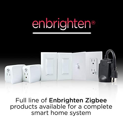 Enbrighten 43080 Zigbee Light QuickFit and SimpleWire, Pairs Directly with Echo Studio/Show 10/Plus 1st & 2nd Gen, Paddle Smart dimmer, White & Light Almond