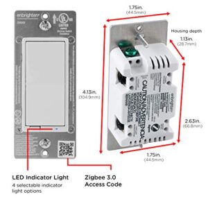 Enbrighten 43080 Zigbee Light QuickFit and SimpleWire, Pairs Directly with Echo Studio/Show 10/Plus 1st & 2nd Gen, Paddle Smart dimmer, White & Light Almond