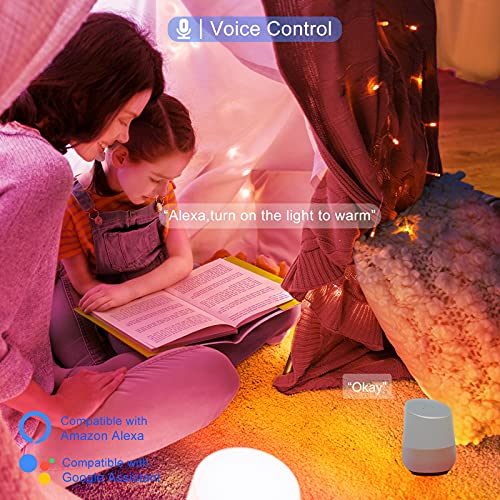 LEDEPLY 5W=40W, A15 Smart Bulb, Compatible with Alexa, Google Home, E26, Color Changing, Dimmable LED WiFi Light Bulbs, No Hub Required, 1 Pack