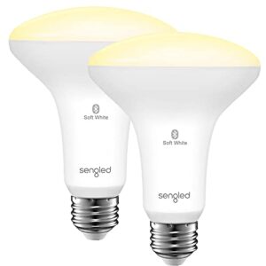 sengled alexa light bulb, smart flood light bulb, smart bulbs that work with alexa, br30 soft white 65w 2700k recessed dimmable led light bulbs 650 lm, bluetooth light bulb, no hub required, 2 pack