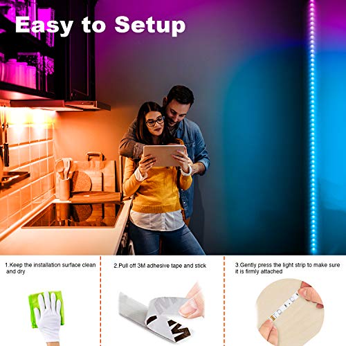 DAYBETTER Smart Led Lights 32.8ft, App Controlled Led Strip Lights Kits with 24 Keys Remote, Timer Schedule Led Lights Strip, Color Changing Led Lights for Bedroom Party Kitchen