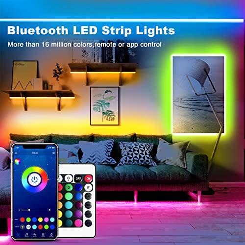 DAYBETTER Smart Led Lights 32.8ft, App Controlled Led Strip Lights Kits with 24 Keys Remote, Timer Schedule Led Lights Strip, Color Changing Led Lights for Bedroom Party Kitchen